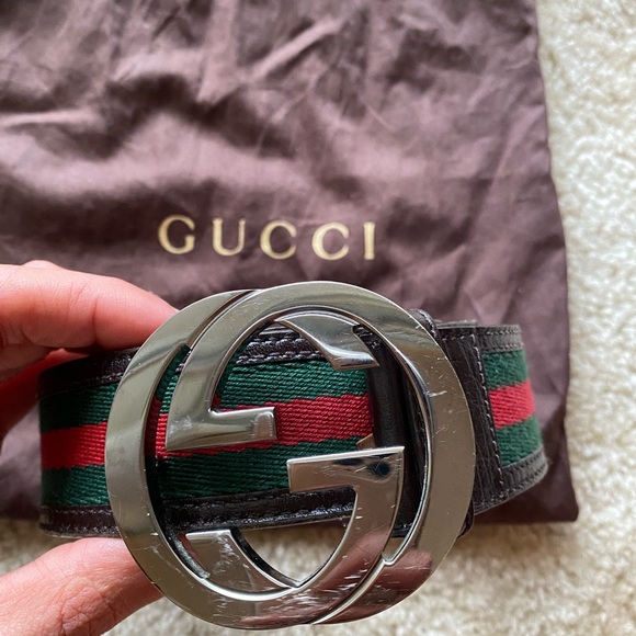 Gucci | Accessories | Gucci Redgreen Classic Interlocking Belt 95cm ...
